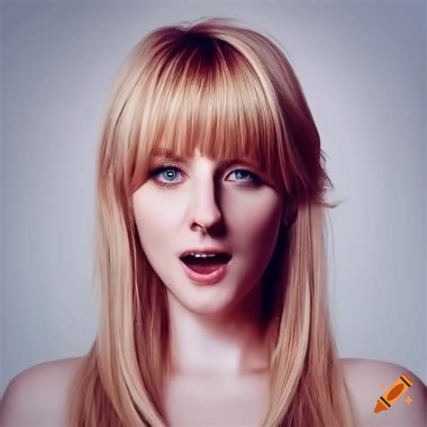 Selfie Of Melissa Rauch With Bleached Blonde Hair Glasses And Red