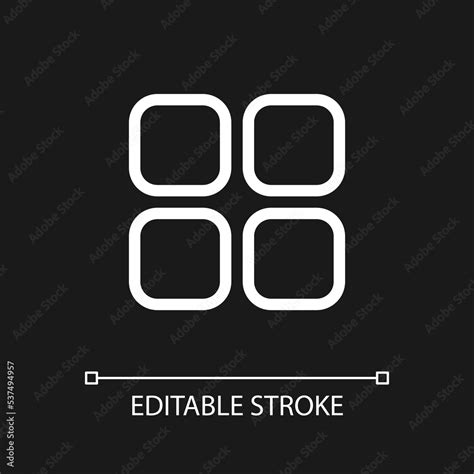 App Menu Pixel Perfect White Linear Ui Icon For Dark Theme Interactive Element Of Screen