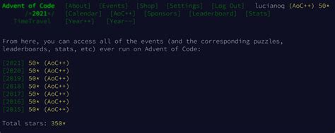 350 stars mostly with go craving for next year r adventofcode