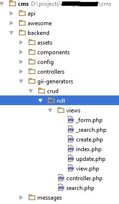 Yii2 Custom Gii Generator And Template Stack Overflow