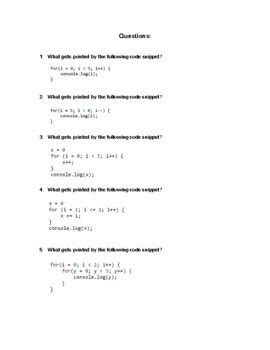 For Loops Worksheet Computer Programming Coding TPT