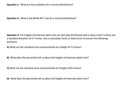 Solved Question What Are The Conditions For A Normal Chegg