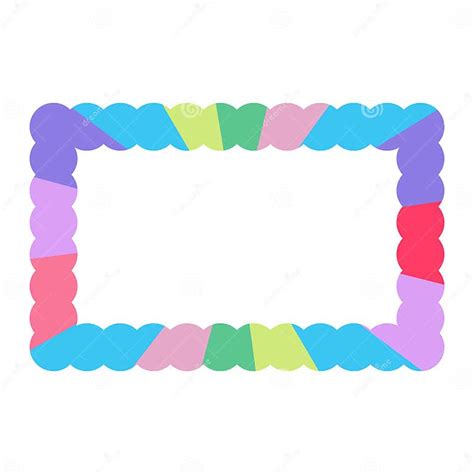 Cute Colorful Decorative Rectangular Border With Ball Shape Pattern Photo Album Picture Frame