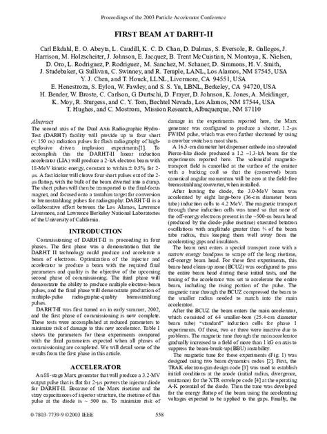 Pdf First Beam At Darht Ii