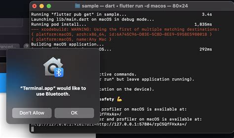 Bluetooth Permission Is Asked By The Terminal Instead Of The App On MacOS Issue 96369