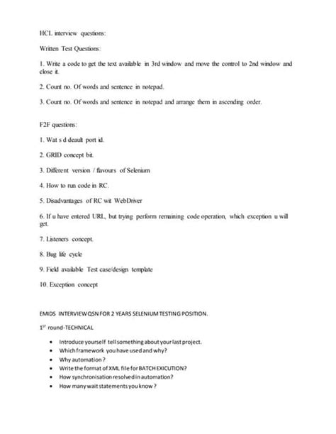 Realtime Selenium Interview Questions Docx