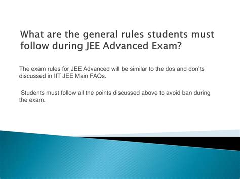 PPT IIT JEE Advanced FAQ PowerPoint Presentation Free Download ID