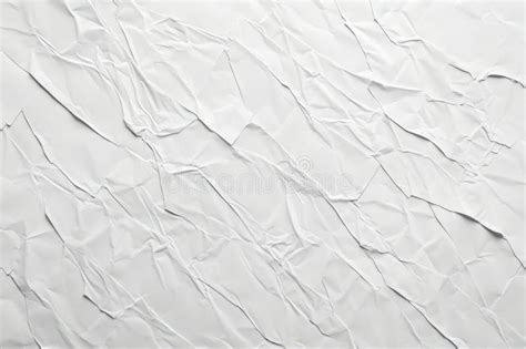 Minimalist White Textured Background With Soft Paper Creases And Subtle Shadows Creating An