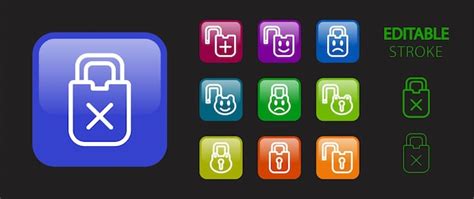 Premium Vector Lock Padlock Unlock Private Security Consept Colorful Glossy Web Icons Set