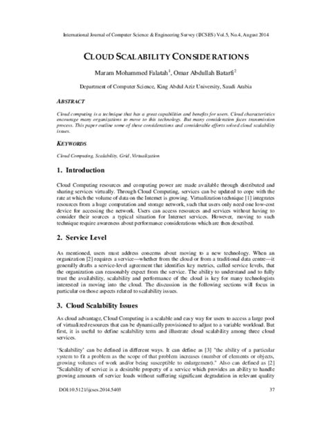 Pdf Cloud Scalability Considerations