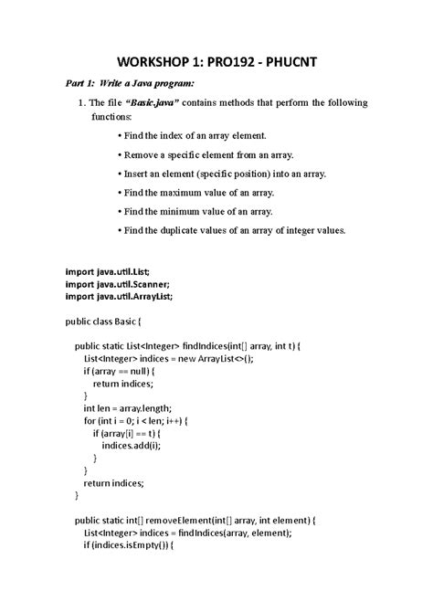 Workshop 1 Pro192 Lecturer Phucnt Workshop 1 Pro192 Phucnt Part 1 Write A Java Program