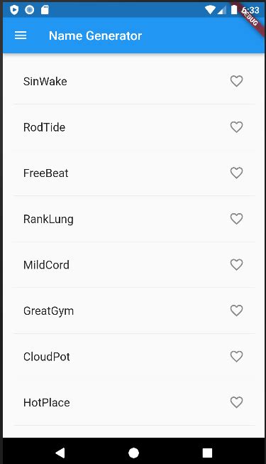 Github Barryallencentralcity Flutter Startupnamegenerator Infinite Scrolling List With Like