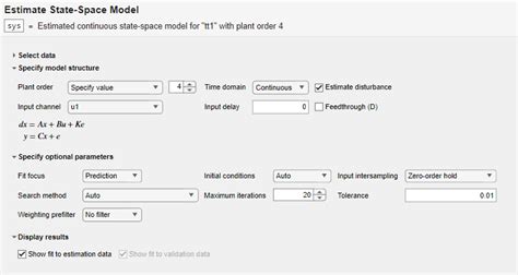 Estimate State Space Model Estimate State Space Model Using Time Or Frequency Data In The Live