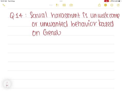SOLVED QUESTION Sexual Harassment Is Unwelcome Or Unwanted Behavior Based On Select All