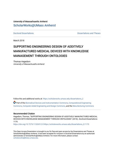 Supporting Engineering Design Of Additively Manufactured Medical Pdf