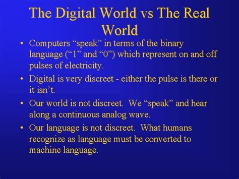 The Digital World Vs The Real World Computers