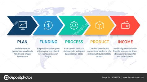 Arrows Workflow Steps Global Business Process Graph Step To Success