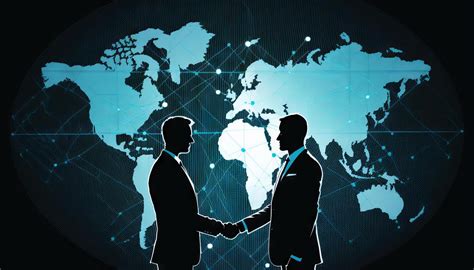 Two Businessman Investor Handshake With Effect Global World Map Network Link Connection