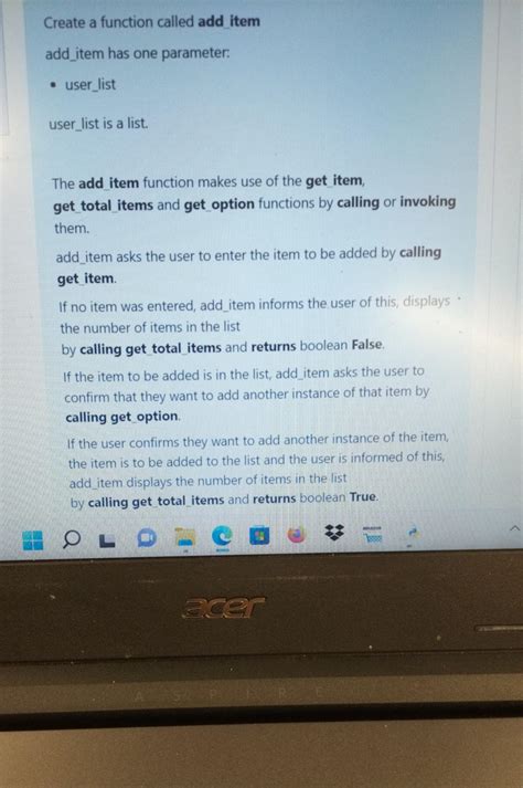 Solved Create A Function Called Add Item Additem Has One