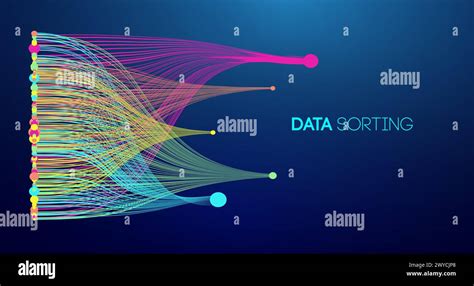 Data Sorting Colorful Lines Background Data Flow Technology