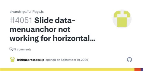 Slide Data Menuanchor Not Working For Horizontal Slides · Issue 4051 · Alvarotrigofullpagejs
