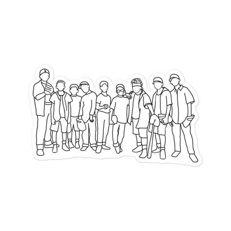 The Sandlot The Team Sticker 90s Baseball Movie Minimalist Style