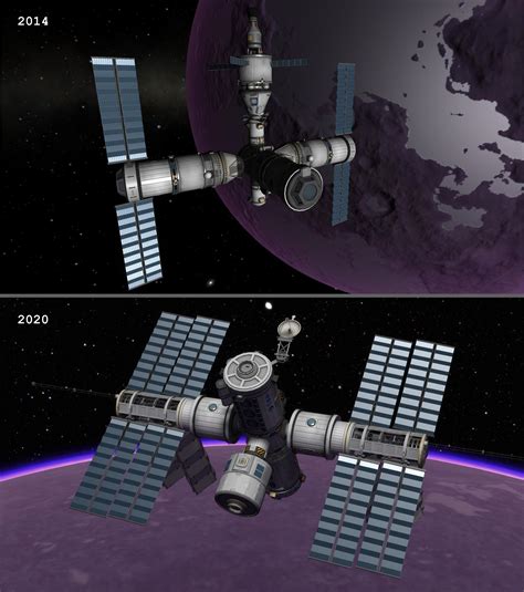 Rebuilt my first multi-module station, 6 years later, with some upgrades. : r/KerbalSpaceProgram