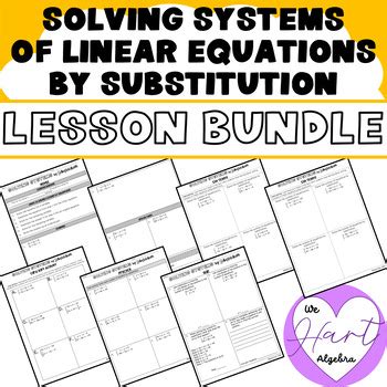 Solving Systems Of Equations By Substitution Full Lesson Bundle TPT