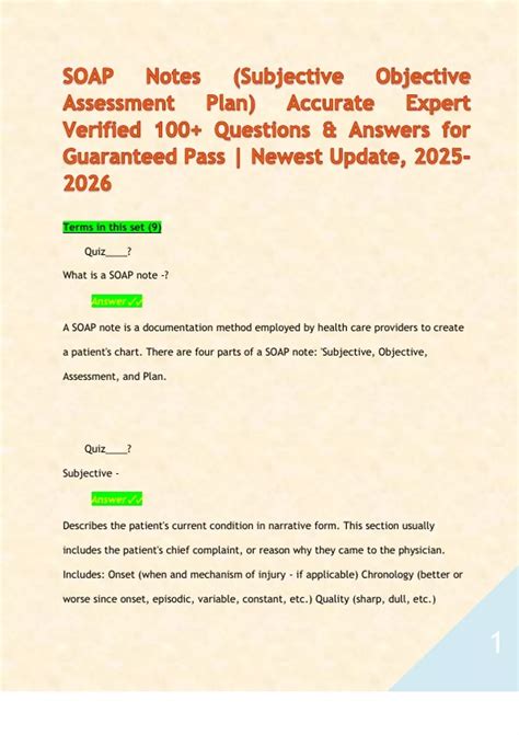 Soap Notes Subjective Objective Assessment Plan Accurate Expert