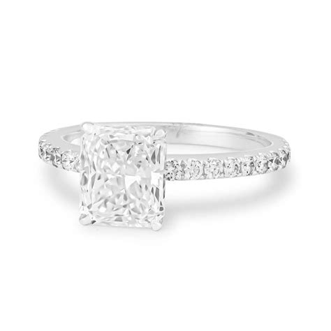 154 Carat Radiant Cut Egl Diamond Engagement Ring 18 Karat For Sale