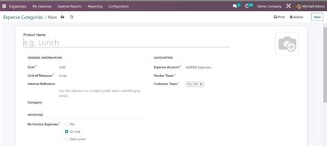 Expense Categories In Odoo 16 Expenses App Odoo V16 Community Edition