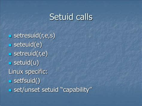 Ppt Setuid Demystified And How It May Relate To Stored Procedure