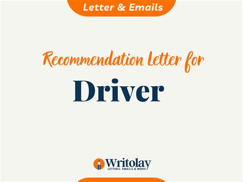 Driver Recommendation Letter 4 Free Templates