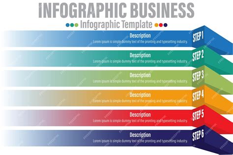 Premium Vector Modern Colorful 3d Chart 6 Step Or Six Option Graph