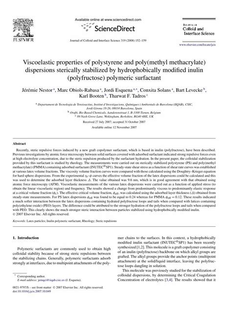 Pdf Viscoelastic Properties Of Polystyrene And Polymethyl