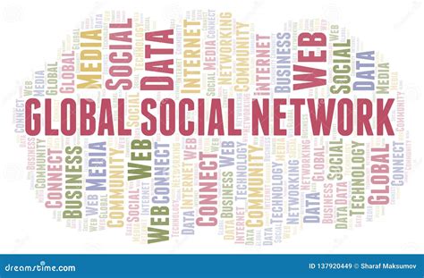 Global Social Network Word Cloud Stock Illustration Illustration Of Word Technology 137920449