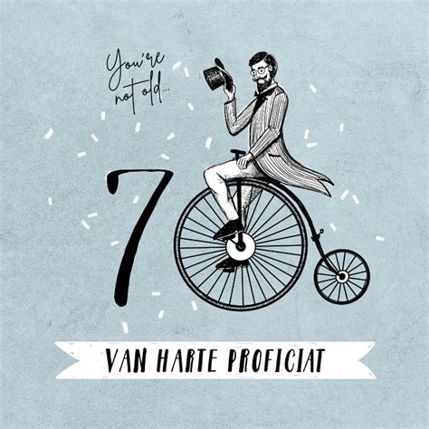 Verjaardagskaart 70 Jaar Man Vintage Fiets Kaartje2go