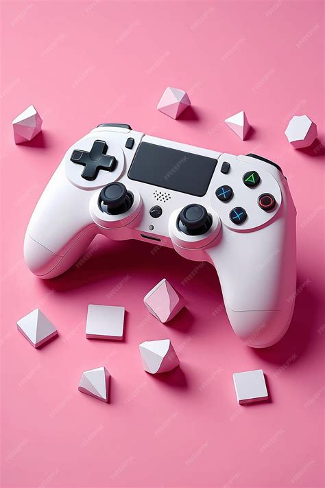Premium Photo White Standard Game Controller Joystick Gamepad On A