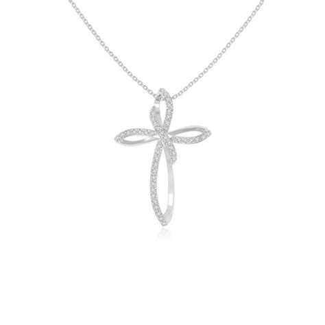 Moissanite Infinity Cross Pendant Necklace For Womensilvergold