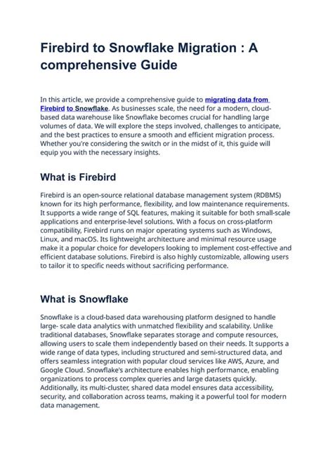 Firebird To Snowflake Migration Ask On Data Pptx