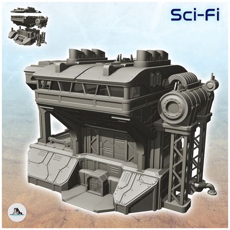Stl File Large Sci Fi Production Plant With Annex Tanks 14 Future