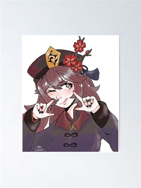 Hu Tao Smile Poster For Sale By Sunflowber Redbubble