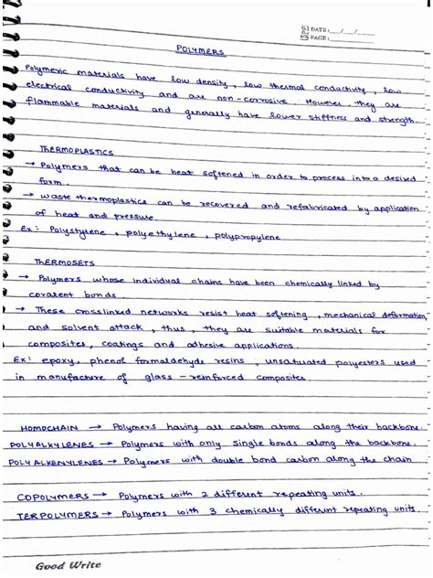 Polymer Notes Pdf