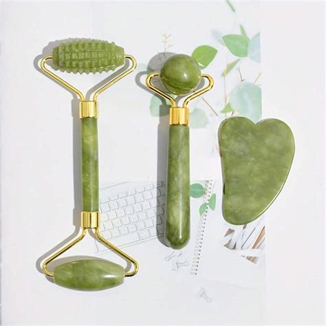 Roller Jade Massager Face Eyes Neck Forehead Beauty Scraping With