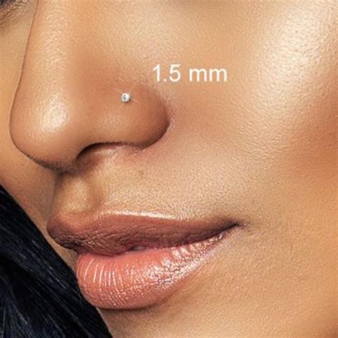 Diamond Nose Stud 14k 02 Carat 15mm Genuine Diamond Nose Stud
