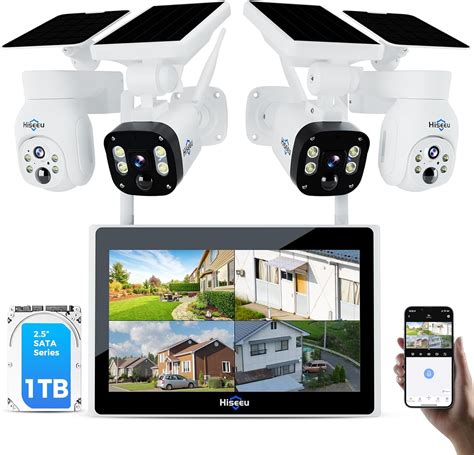 Amazon.com : [1TB HDD,4MP Spotlight] Hiseeu Solar Home Security Camera ...