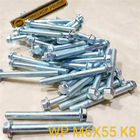 Jual BAUT 10 BLOK MESIN KUNCI 8 M6X55MM 5 5CM 5 5 CM COVER BAK KOLING CVT M6X55 MM MATIC BEBEK