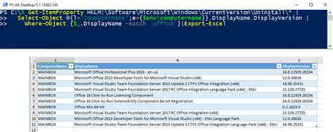 How To Export Machine Name And Application Info To Csv Using
