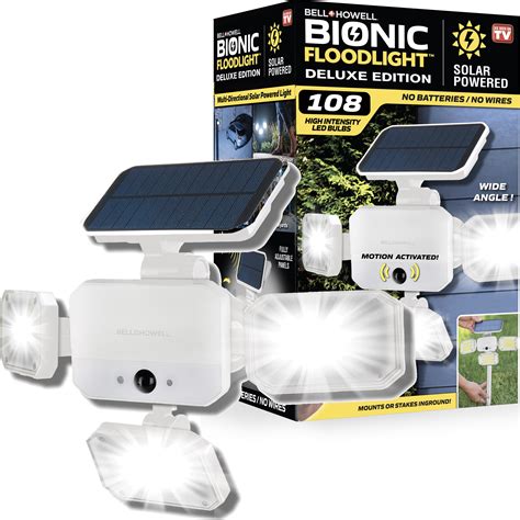 Bionic Floodlight Deluxe White By Bell Howell Solar Lights