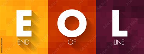 Eol End Of Line Acronym Technology Concept Background Stock Vector